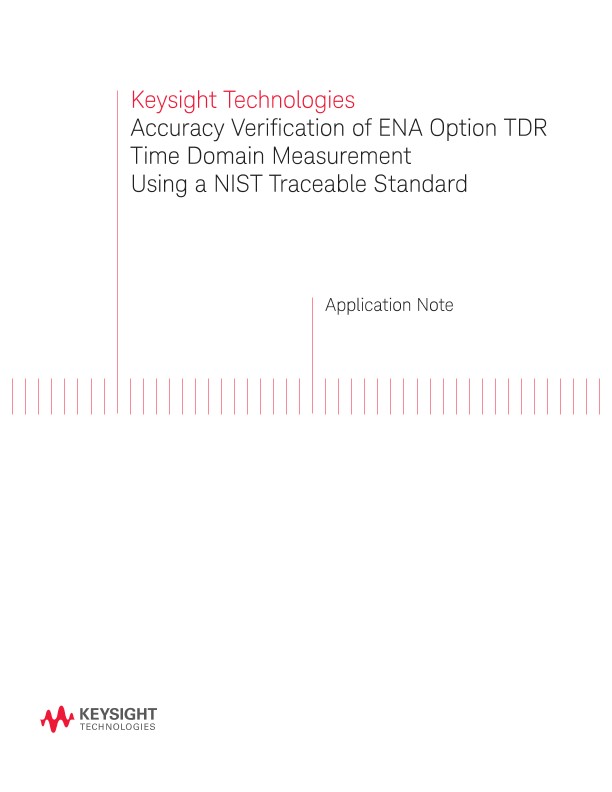 Verification of ENA Option TDR Time Domain Measurement PDF Asset Page | Keysight